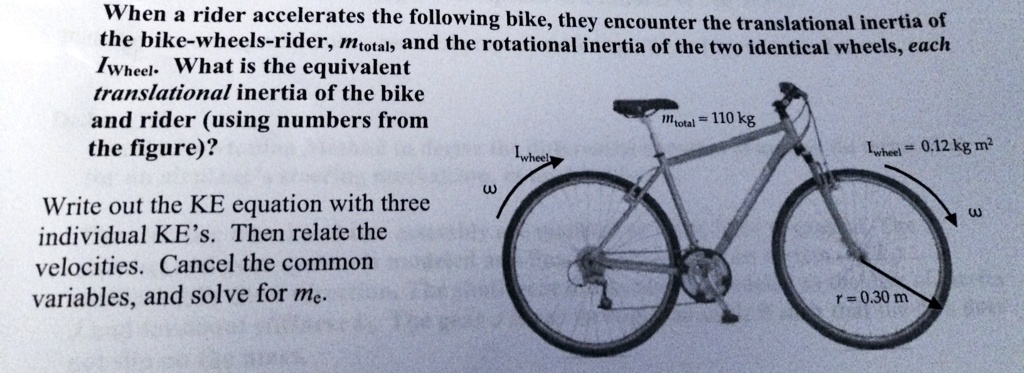 SOLVED: Please show answer is derivative dot notation. The bike-wheels ...