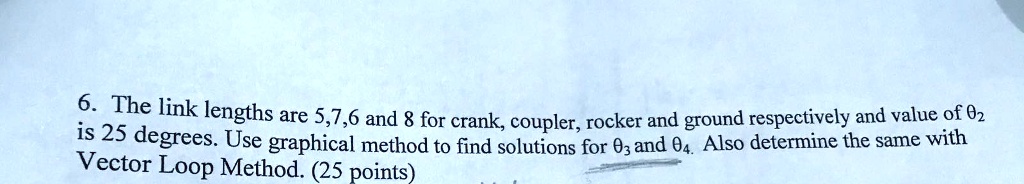 6. The link lengths are 5, 7, 6 and 8 for crank, coupler, rocker and ...