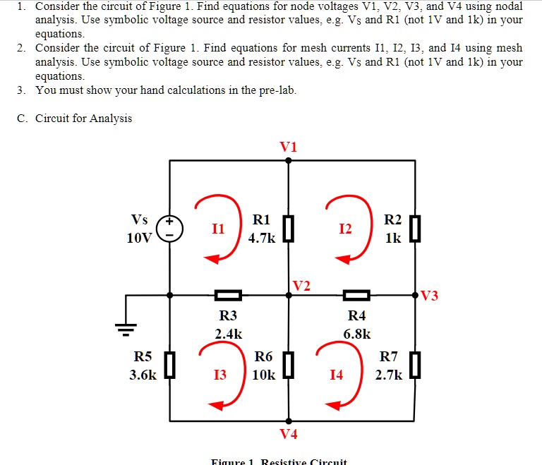 1. Consider the circuit of Figure 1. Find equations for node voltages ...