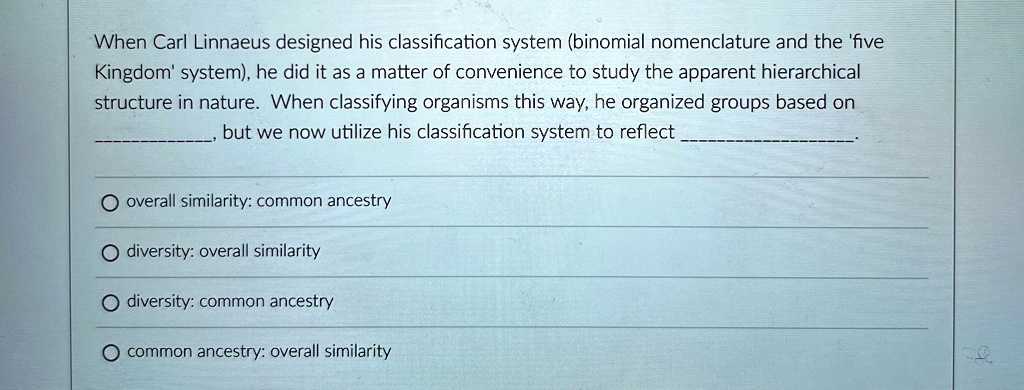 When Carl Linnaeus designed his classification system...
