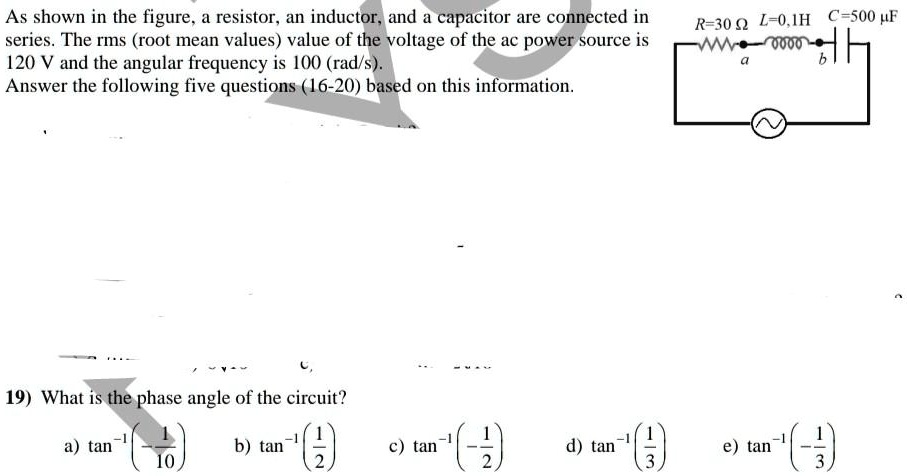 As shown in the figure, a resistor, an inductor, and a capacitor are ...