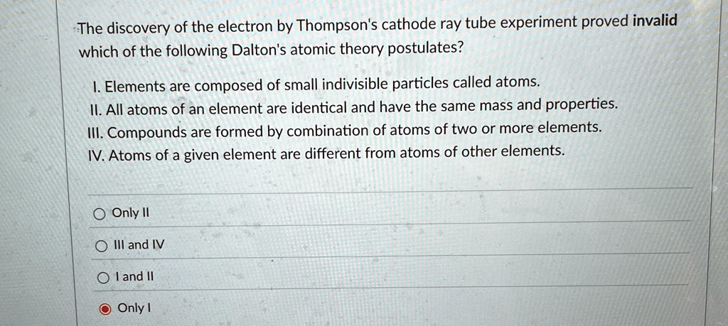 the discovery of the electron by thompsons cathode ray tube experiment ...