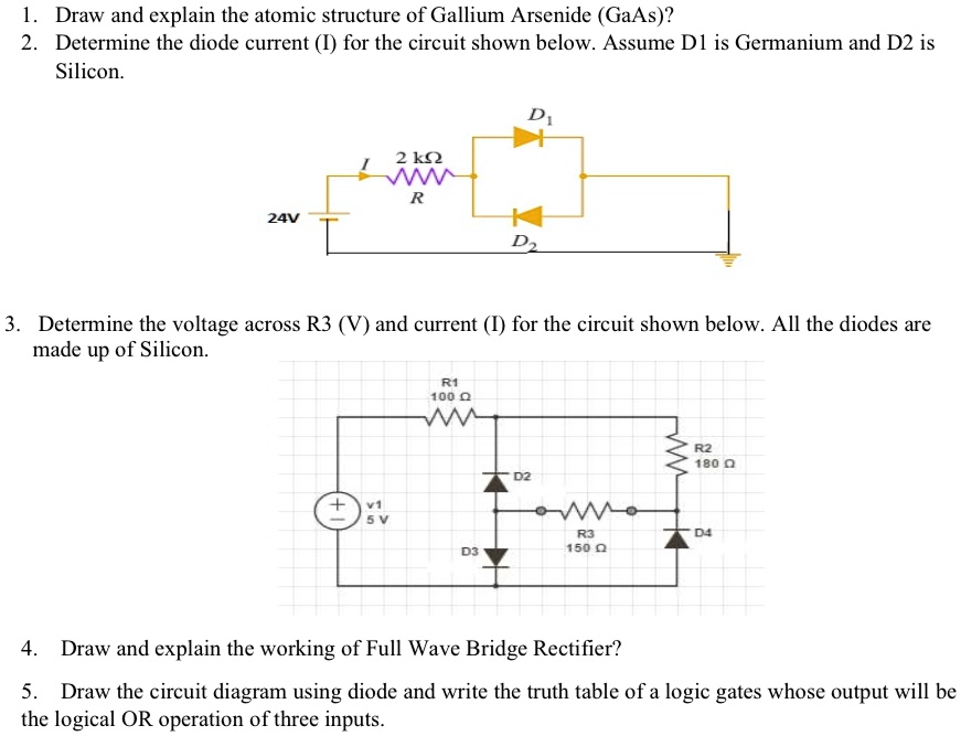 1. Draw and explain the atomic structure of Gallium Arsenide (GaAs)? 2 ...