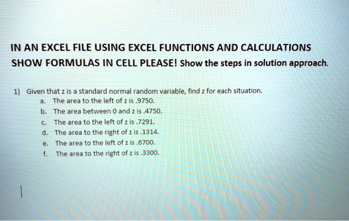 Solved In An Excel File Using Excel Functions And Calculations Show 