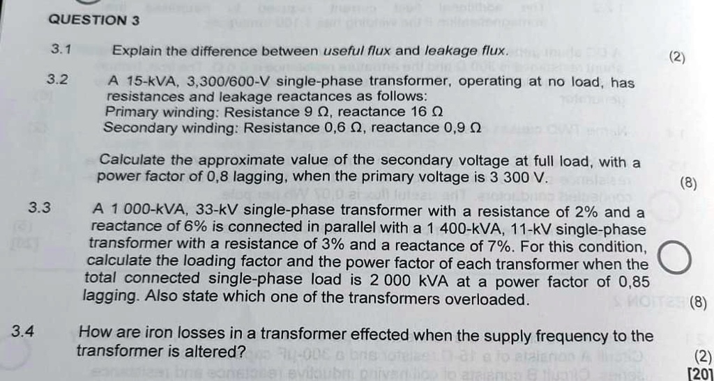 SOLVED: Question 3 3.1 Explain the difference between useful flux and leakage flux (2) 3.2 A 15 ...
