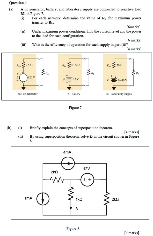 SOLVED: Question 4 (a) A DC generator, battery, and laboratory supply ...
