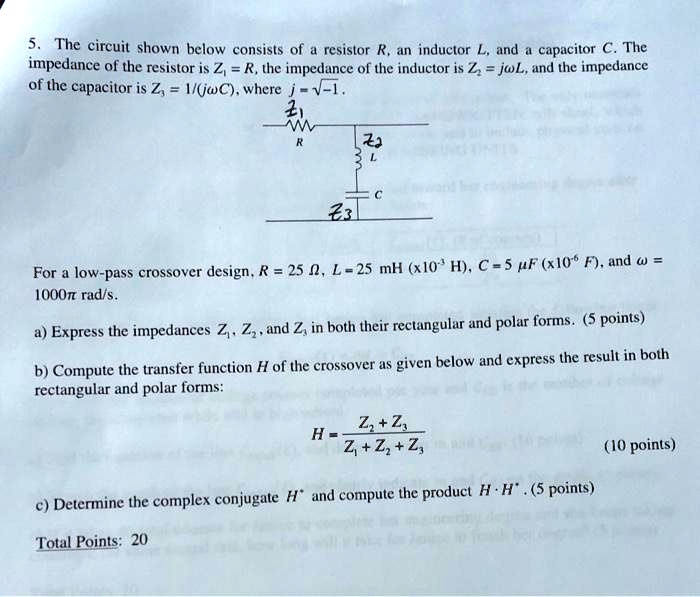 5. The circuit shown below consists of a resistor R, an inductor L, and ...