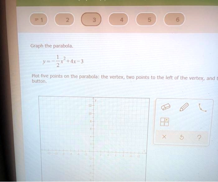 SOLVED: Graph the parabola; J = Plot five points on the parabola: the vertex; two points to the ...