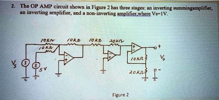 SOLVED: The OP AMP circuit shown in Figure 2 has three stages: an inverting summing amplifier ...