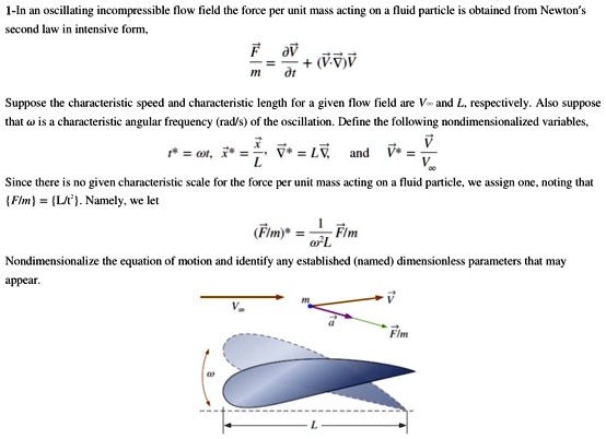 1 in an oscillating incompressible flow field the force per unit mass acting on a fluid particle ...