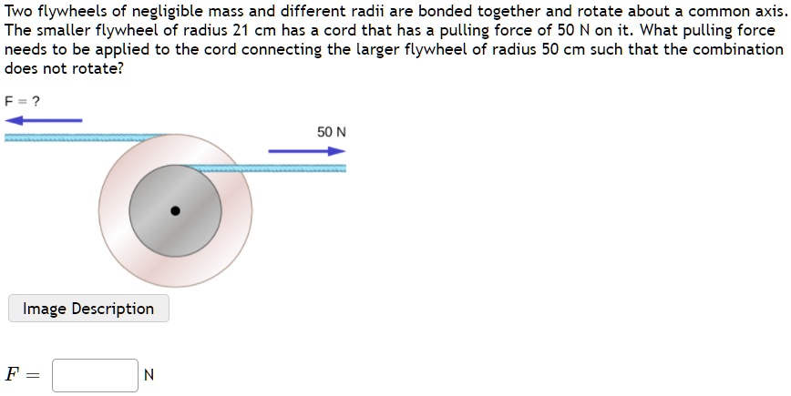 SOLVED: Two flywheels of negligible mass and different radii are bonded ...