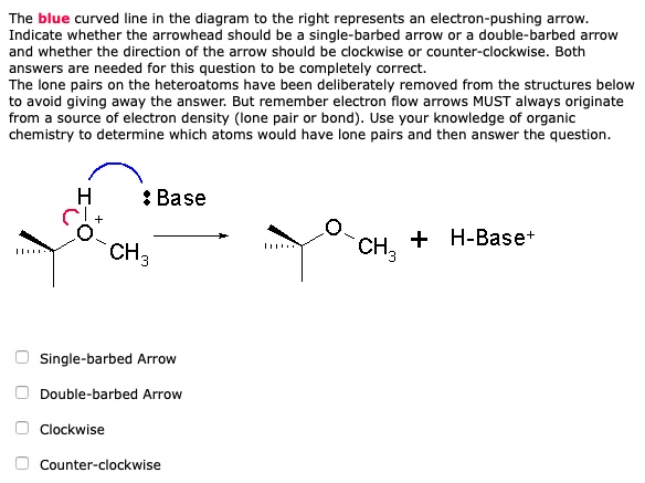 The blue curved line in the diagram to the right represents an electron ...