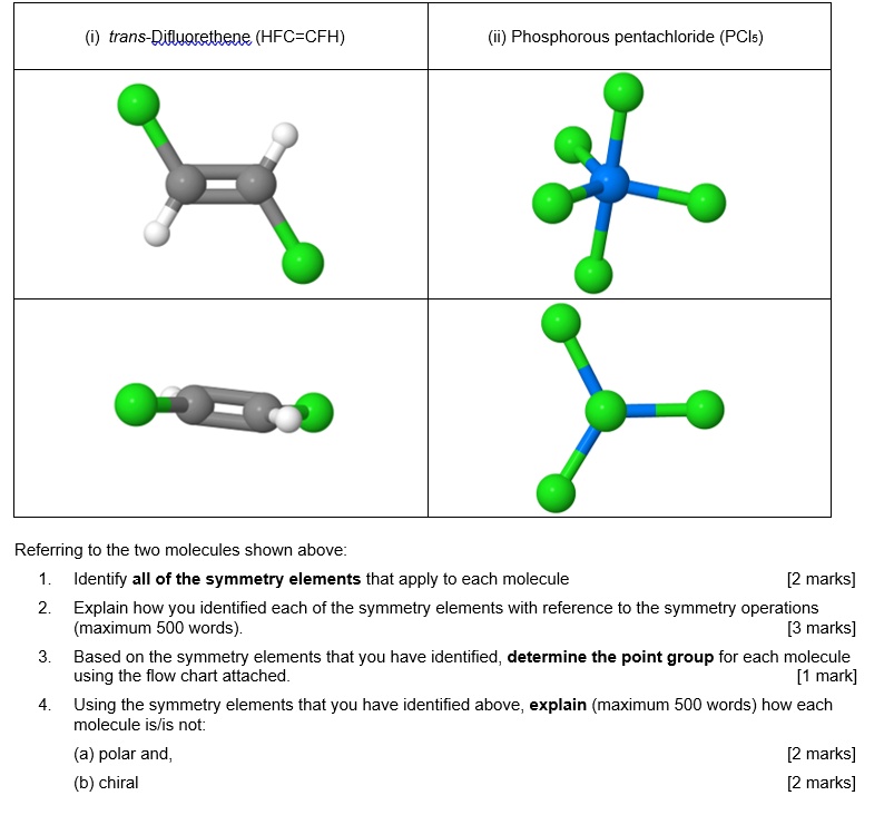[GET ANSWER] (i) trans-Difluorethene (HFC=CFH) (ii) Phosphorous ...