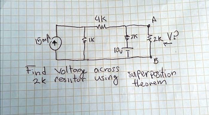Solved Text Find Voltage Across 2k Resistor Using Superposition