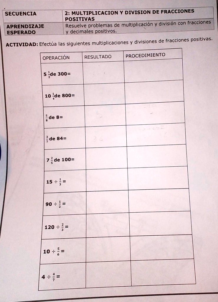 ayuda por favor es para hoy secuencia 2 multiplicacion y division de ...