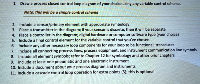 1. Draw a process closed control loop diagram of your choice using any ...