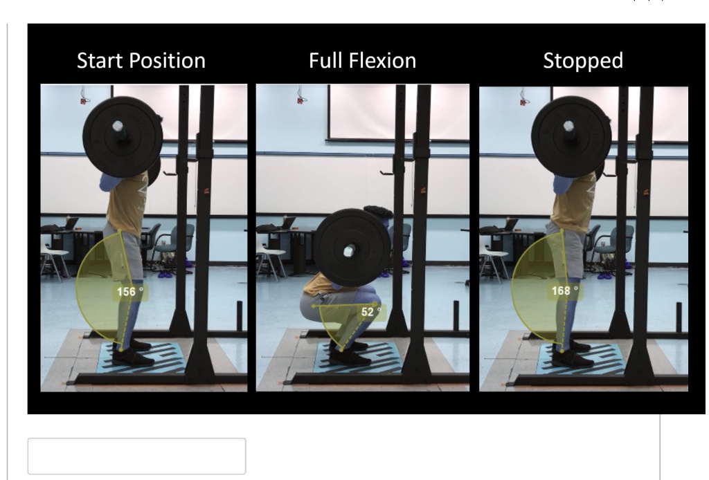 SOLVED: The following 3 images illustrate a portion of a knee flexion ...