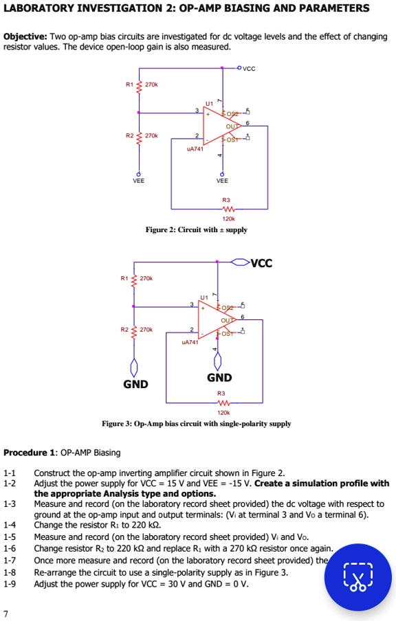 texts laboratory investigation 2 op amp biasing and parameters objective two op amp bias ...