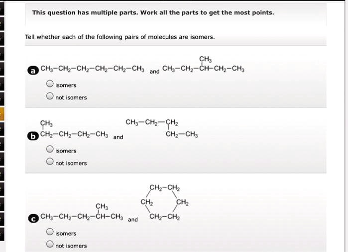This question has multiple parts. Work all the parts to get the most points. Tell whether each ...