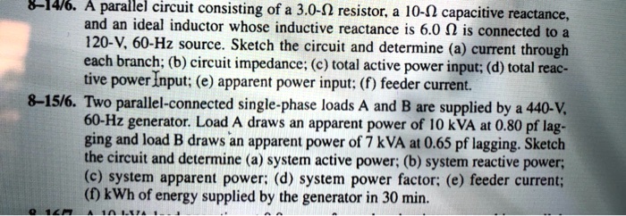 Solved Cant Figure Out Problem 8 14 6 And 8 15 6 A Parallel Circuit Consisting Of A 3 0
