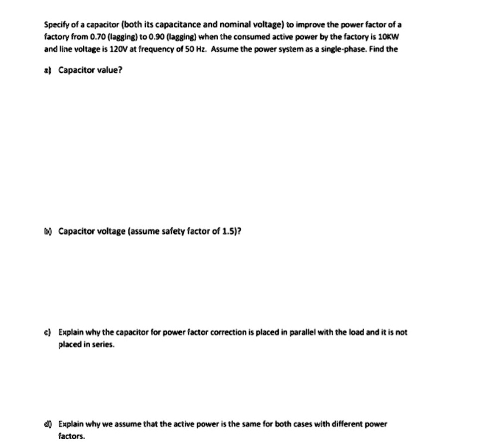 SOLVED: Specify the capacitance and nominal voltage of a capacitor to ...