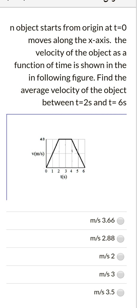 Solved N Object Starts From Origin At T 0 Moves Along The X Axis The