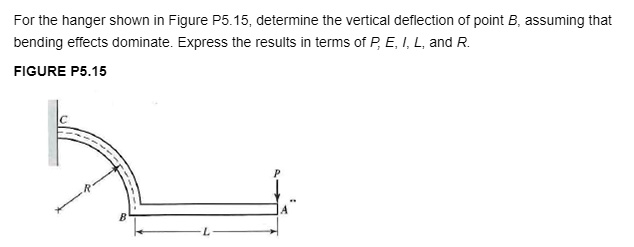 SOLVED: For the hanger shown in Figure P5.15, determine the vertical ...