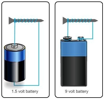 1.5 volt battery 9 volt battery