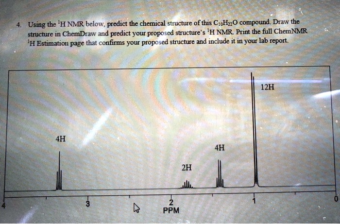 using the h nmr below predict the chemical structure of this chno ...