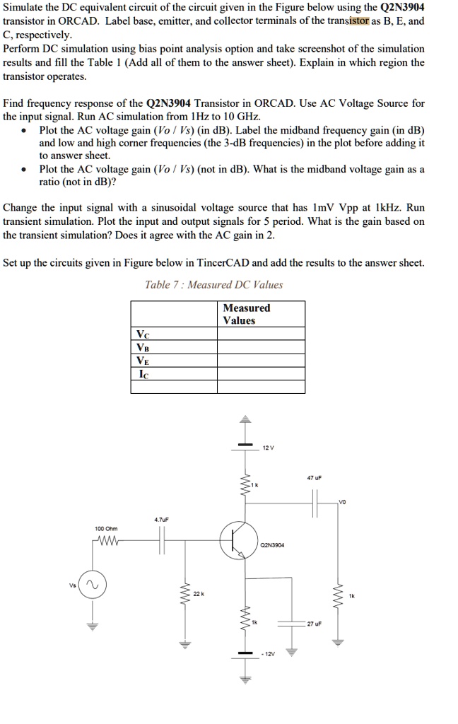 SOLVED: Texts: Simulate the DC equivalent circuit of the circuit given in the Figure below using ...