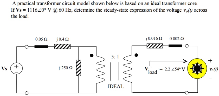 SOLVED: A practical transformer circuit model shown below is based on ...