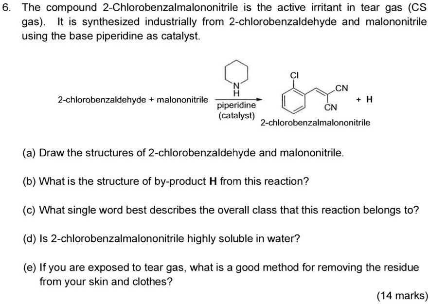 6 the compound 2 chlorobenzalmalononitrile is the active irritant in ...