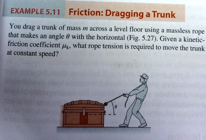 SOLVED: EXAMPLE 5.11 Friction: Dragging a Trunk You drag a trunk of ...