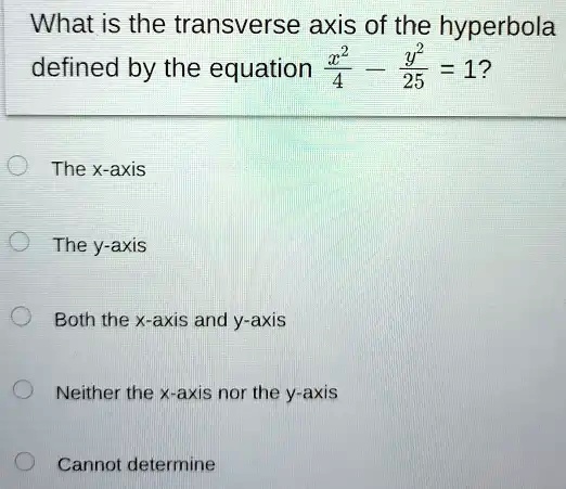 What is the transverse axis of the hyperbola defined by the equation (x ...