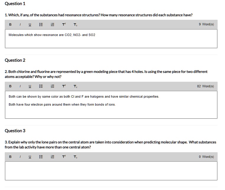 SOLVED: Question 1 1. Which, if any, of the substances had resonance ...