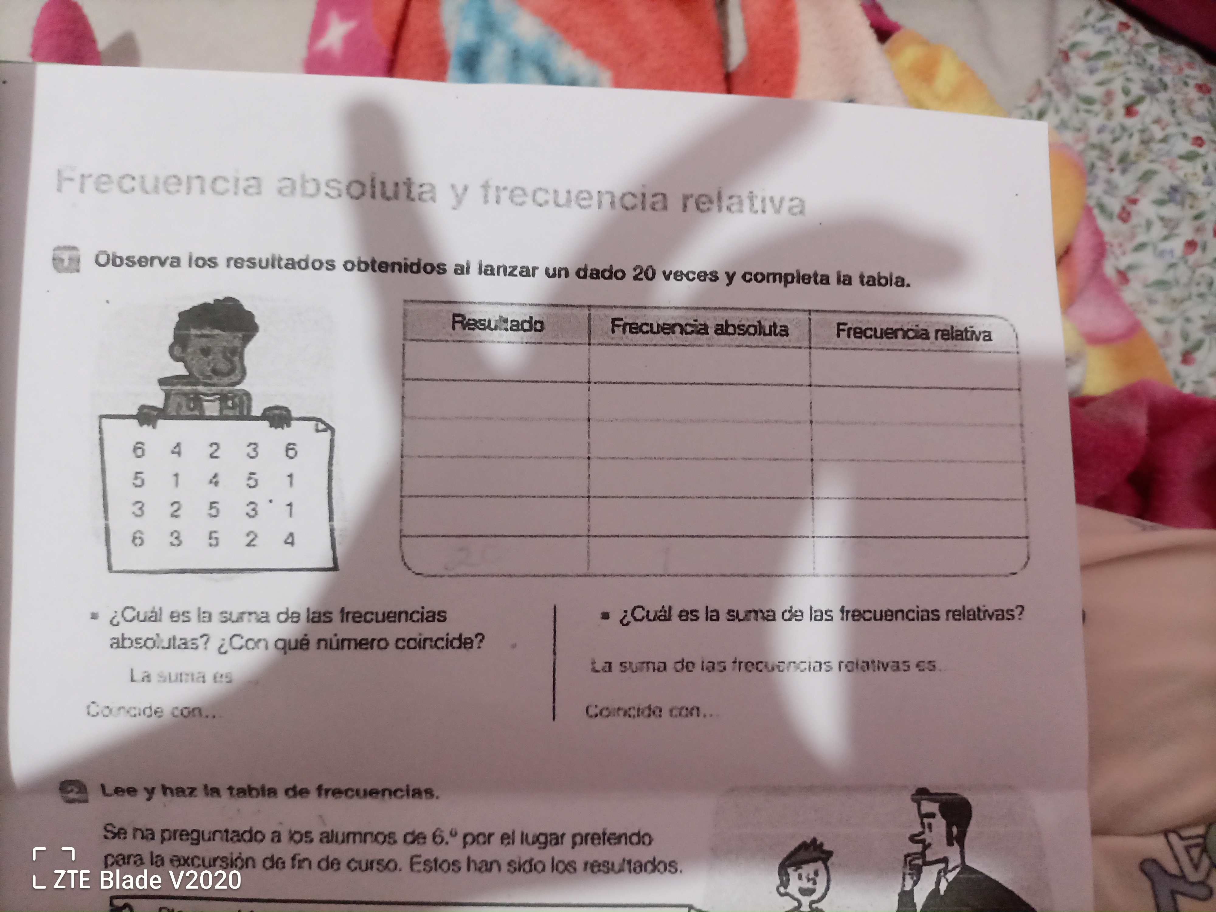 Frecuencia absoluta y frecuencia relativa (2) Observa los resultados ...