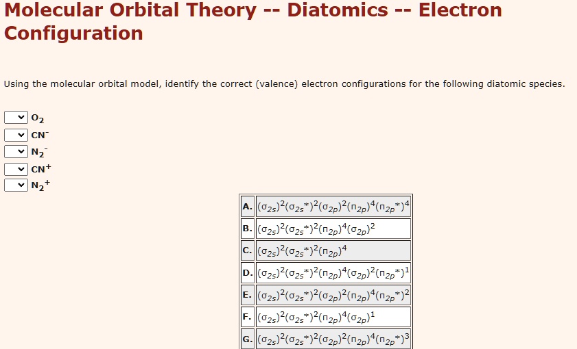 Molecular Orbital Theory Diatomics Electron Configuration Using The Molecular Orbital Model