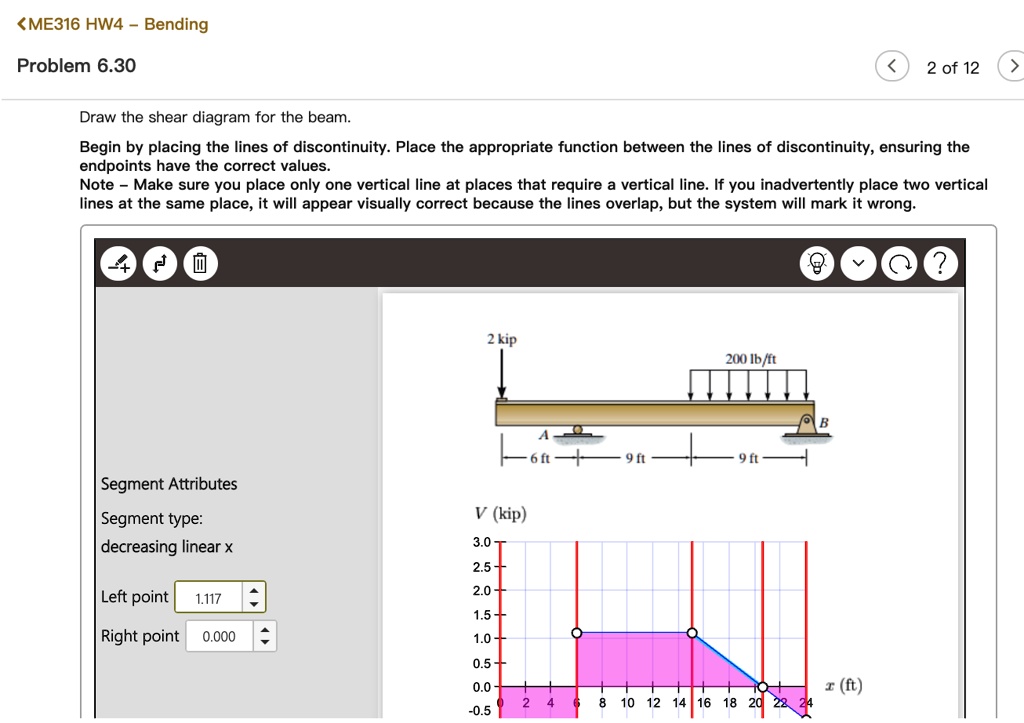 SOLVED: I want to check the diagram for shear stress. ME316 HW4 Bending ...