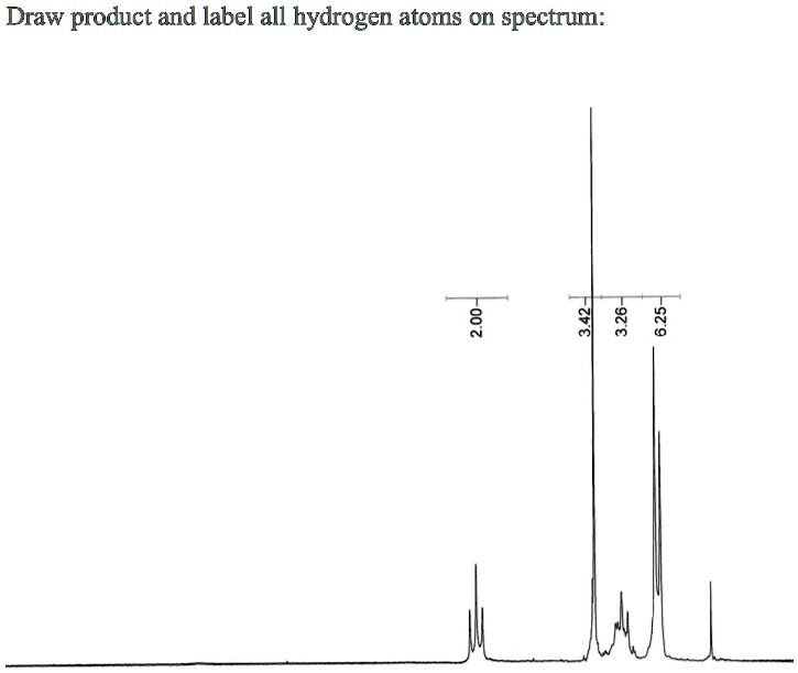 SOLVED: Draw product and label all hydrogen atoms on spectrum: 8 8 8