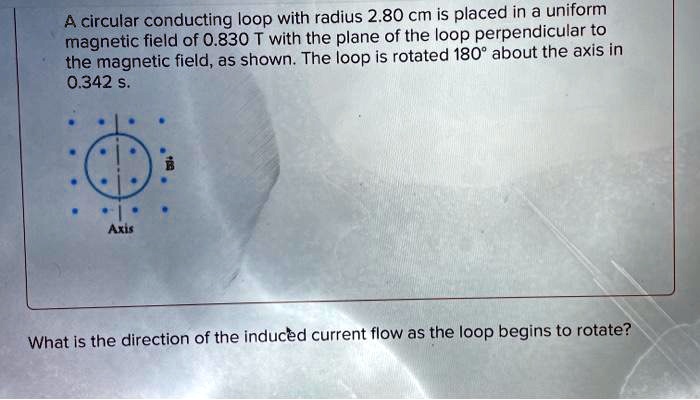 a circular conducting loop with radius 280 cm is placed in a uniform magnetic fieldof 0830 t ...