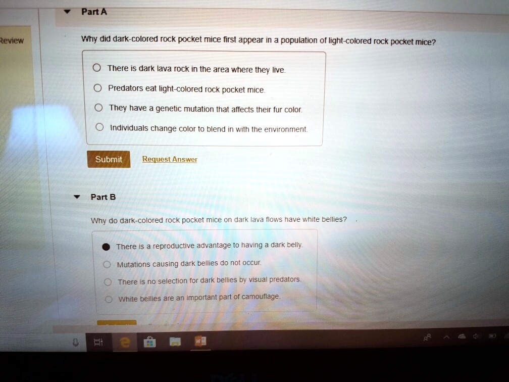 Review Part A Why did dark-colored rock pocket mice first appear in a ...