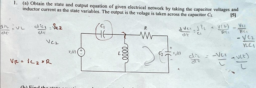1. (a) Obtain the state and output equation of given...