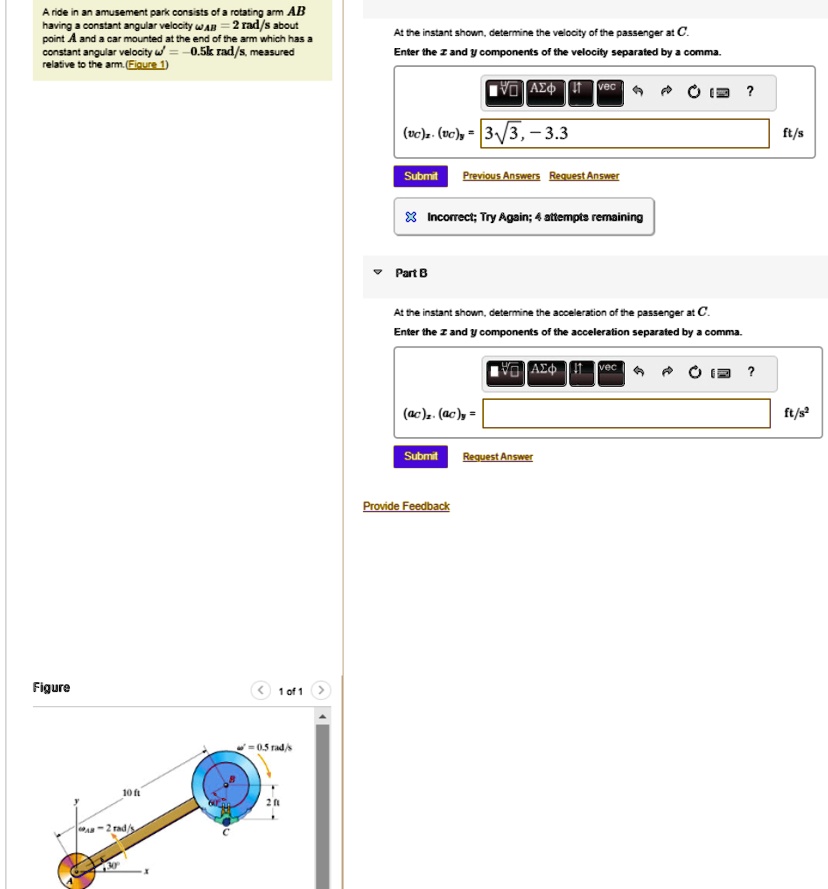 a ride in an amusement park consists of a rotating arm ab having a ...