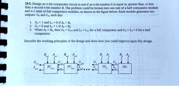 19 3 Design An N Bit Comparator Circuit To Test If An N Bit Number A Is 8119
