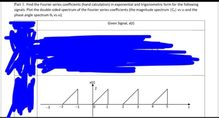part 1 find the fourier series coefficients hand calculation in ...