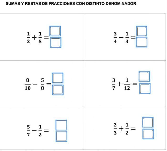 SOLVED: sumas y restas de fracciones con diferente denominador ayudaa ...