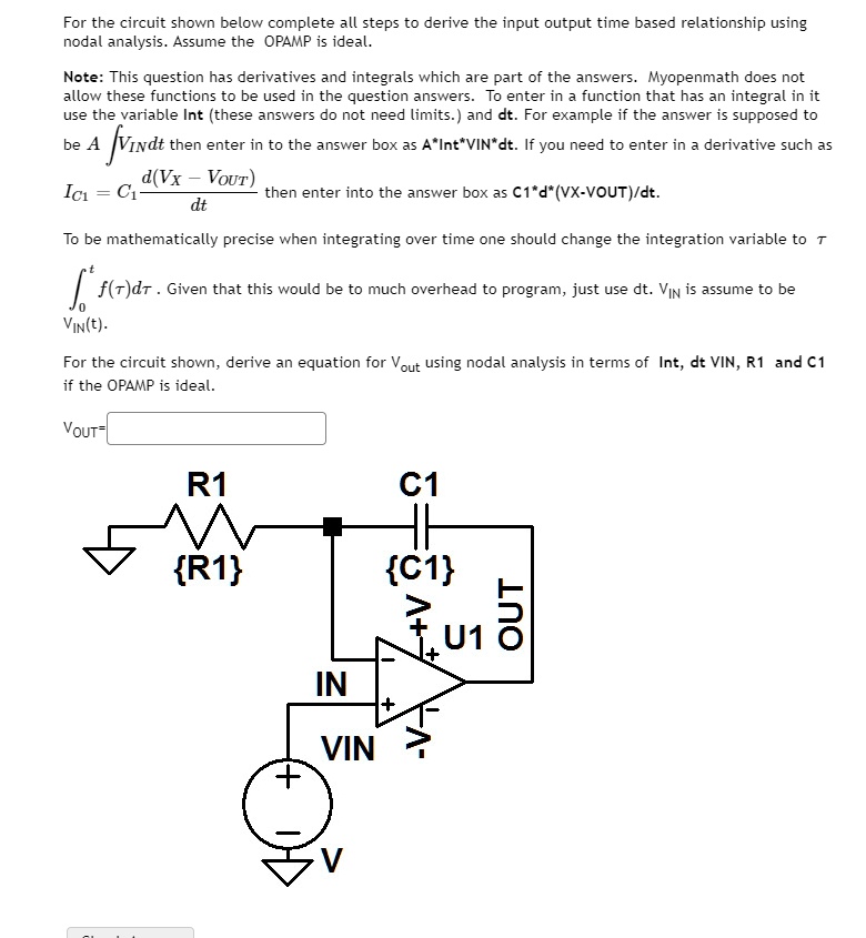 Solved For The Circuit Shown Below Complete All Steps To Derive The Input Output Time Based