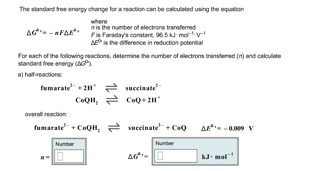 SOLVED: The standard free energy change for a reaction can be ...