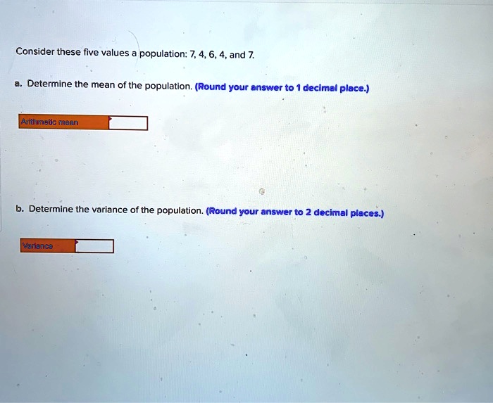 consider these five values population 7 464and 7 determine the mean of ...
