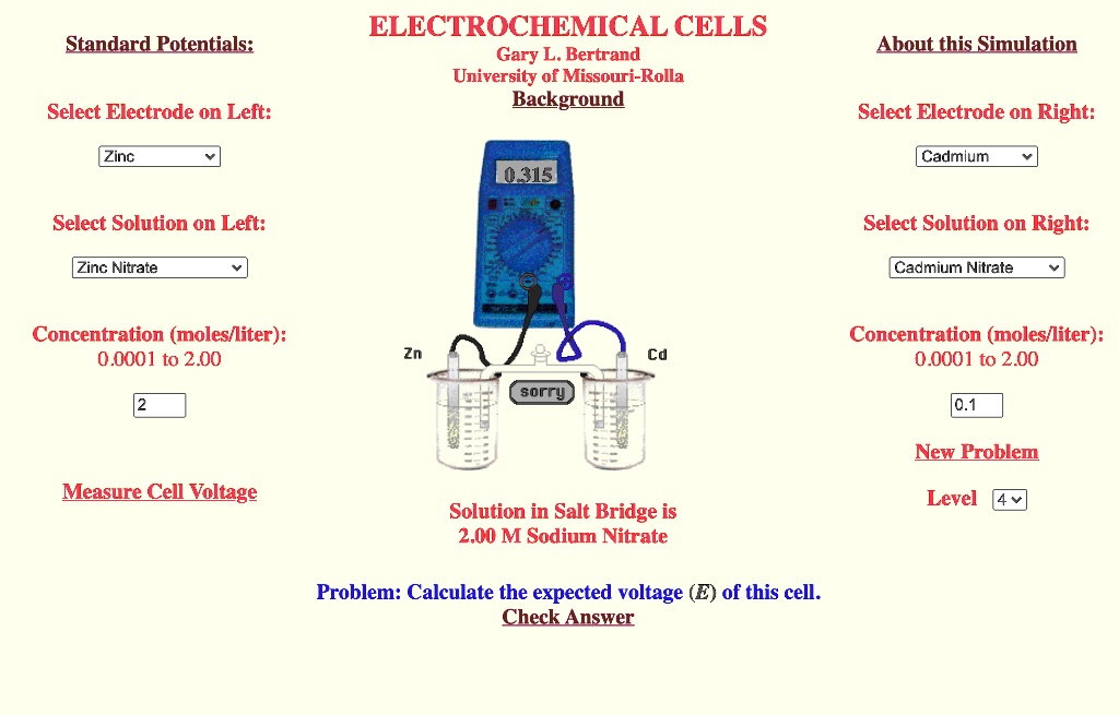 electrochemical cells gary l bertrand university of missouri rolla ...